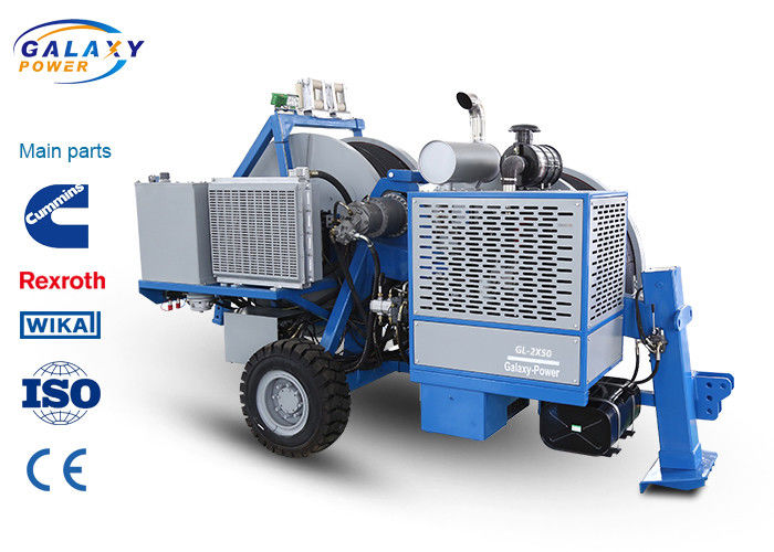 Pulling Type Conductor Stringing Machine , 2x50KN Tension Stringing ...