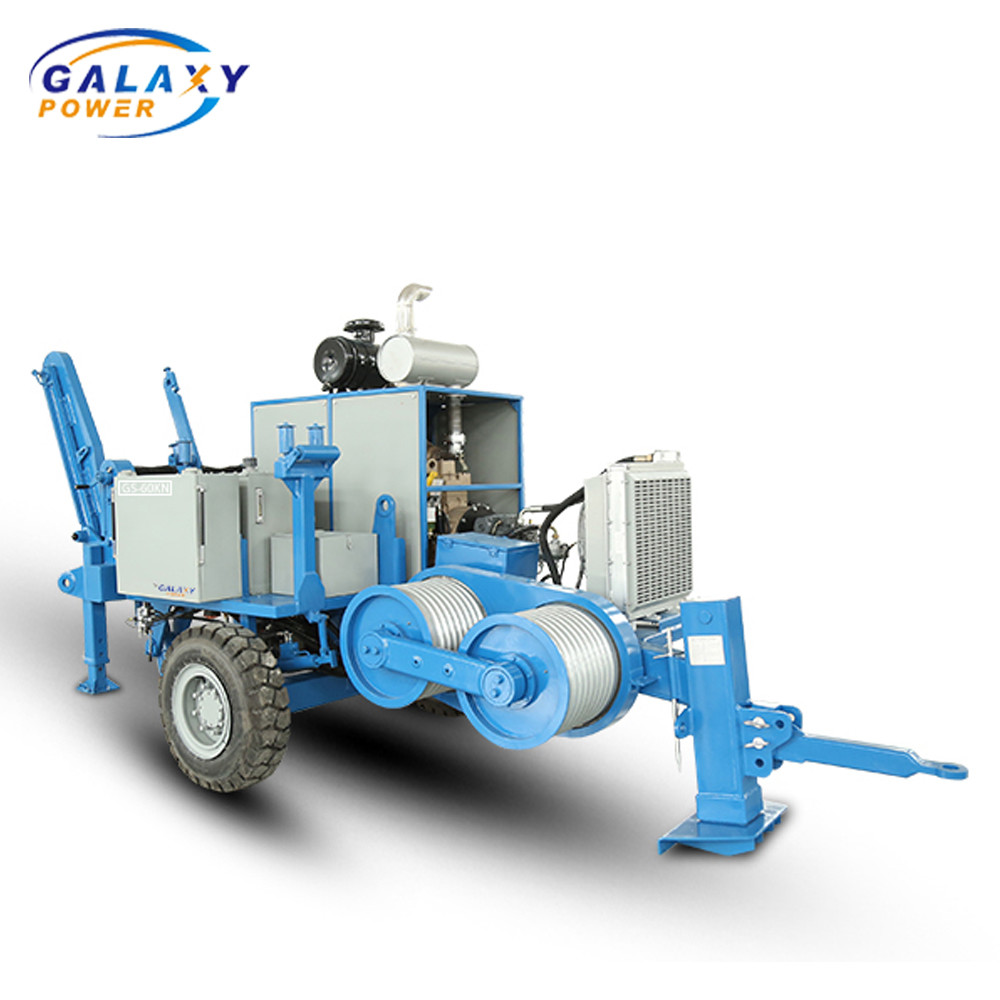 60KN 2.5km Hydraulic Cable Puller With Water Cooling System Stringing ...
