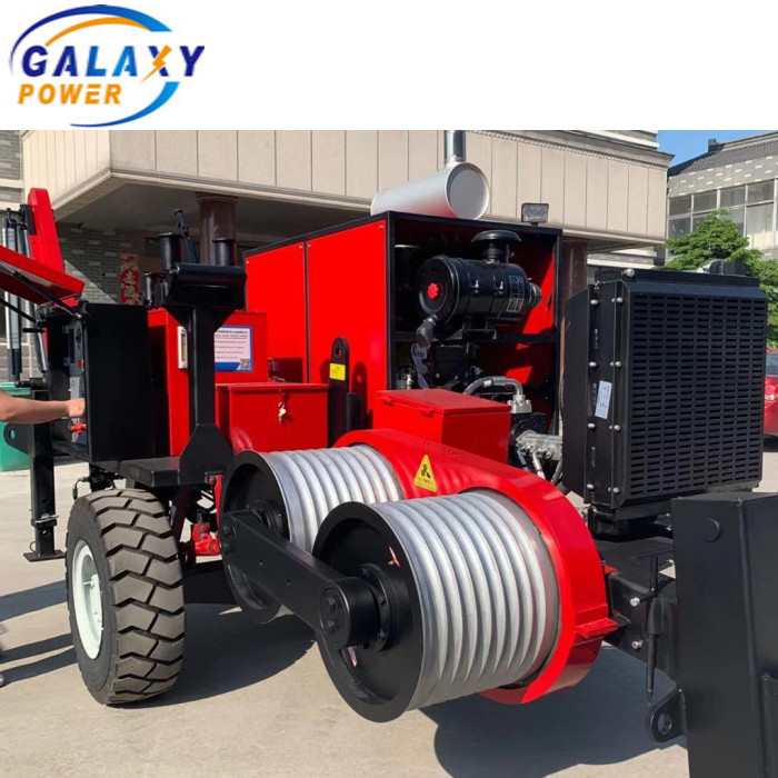 9 Ton Pulling Stringing Equipment OPGW Cable Hydraulic Winch Power Line ...